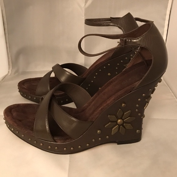 bebe | Shoes | Soldbebe Wedge Sandal With Studs | Poshmark